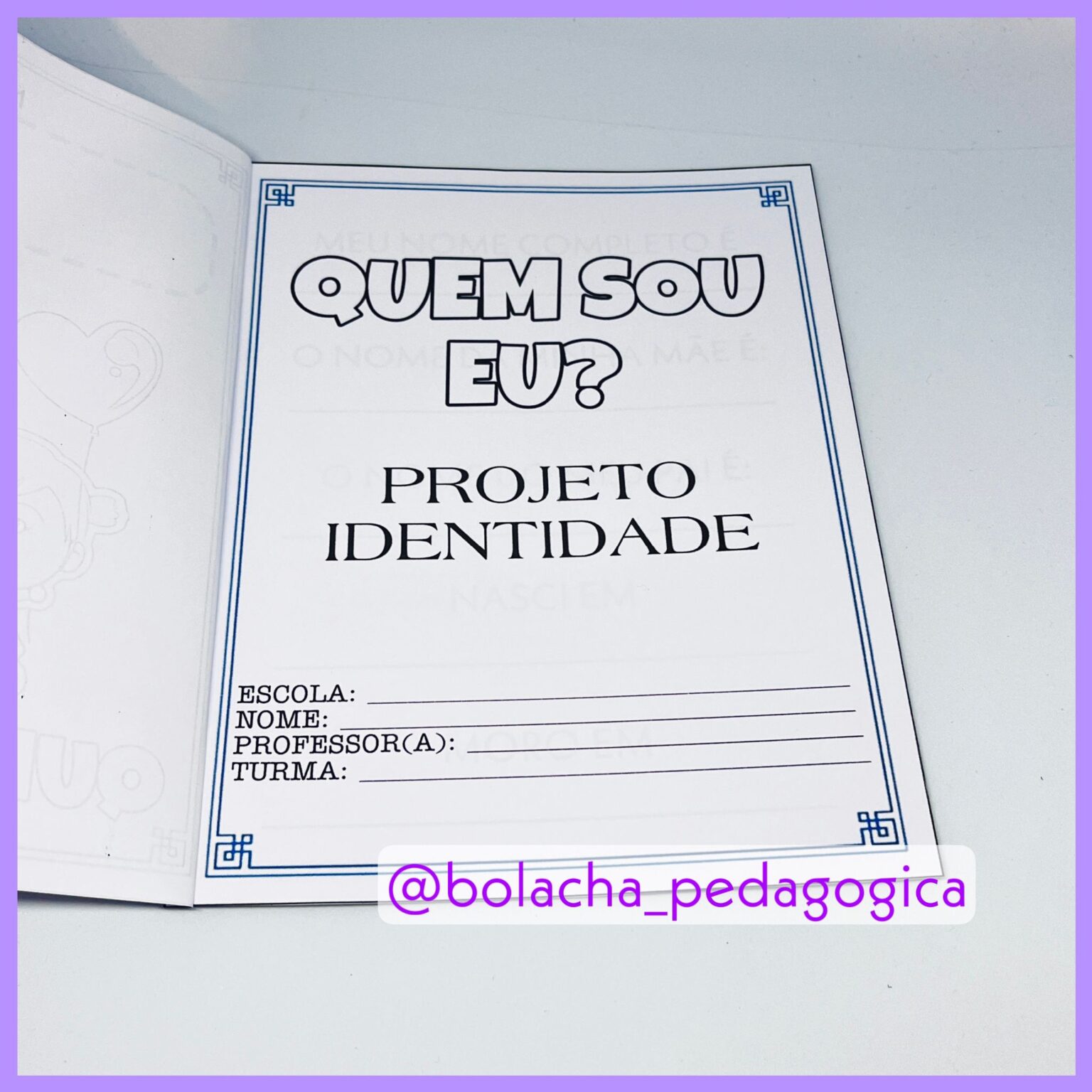 Quem sou eu - Livrinho Identidade - Bolacha Pedagógica - Loja Bolacha ...